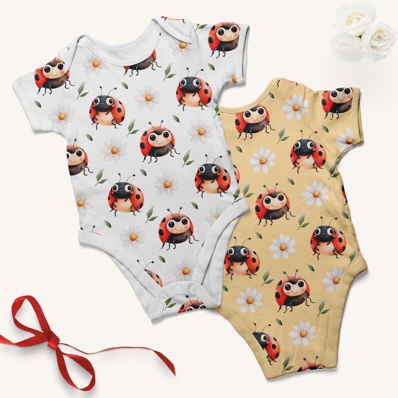 Cute Ladybugs Seamless Pattern | Seamless Patterns | Instant Download ...