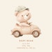 Bear Riding a Car Clip Art-bear Watercolor Illustration-animal Clipart ...