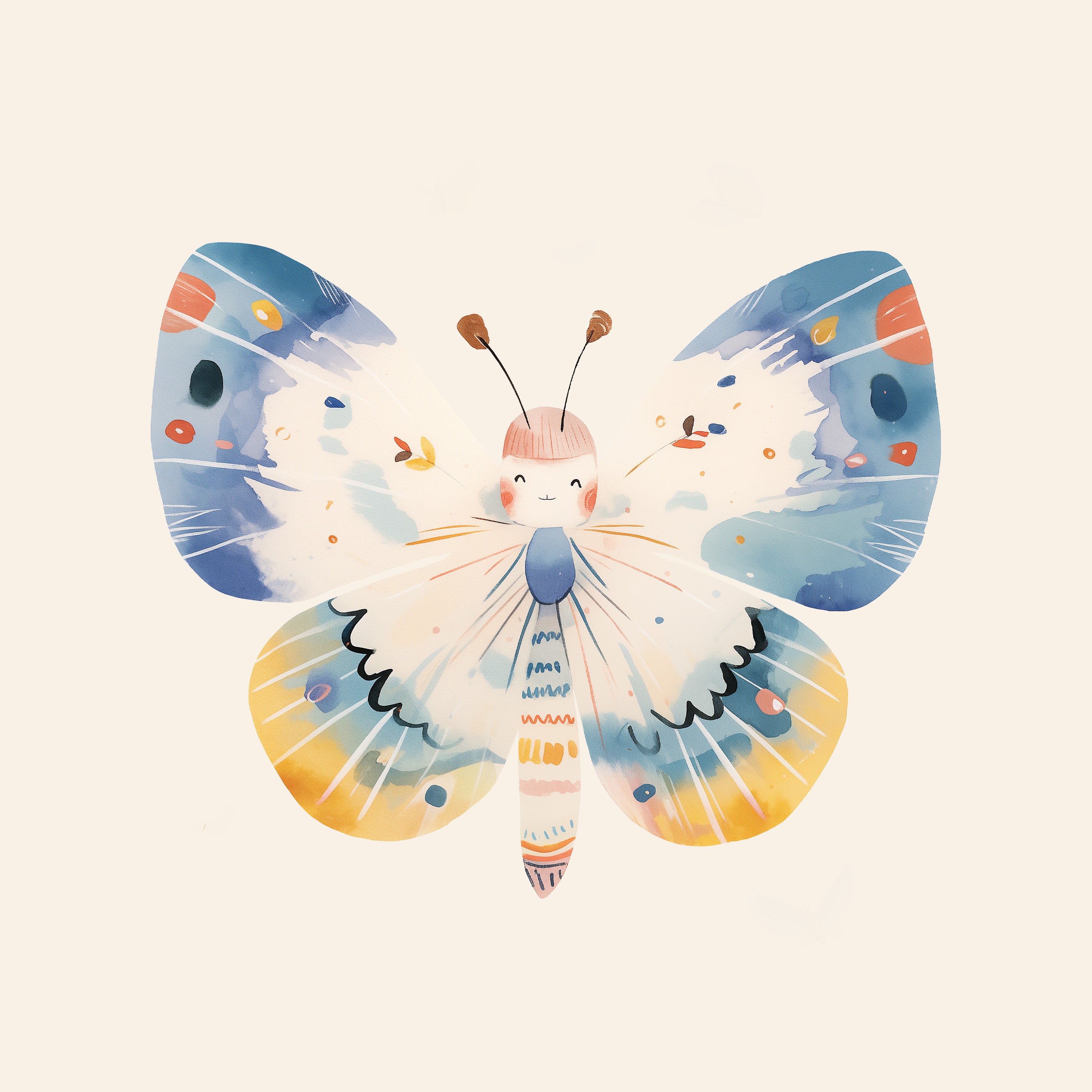 Butterfly Clip Art-moth Watercolor Illustration-baby Girl Nursery ...