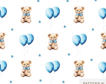 Bear Teddy Seamless Fabric Design, Repeat Tile, Pattern Lunoe - Etsy