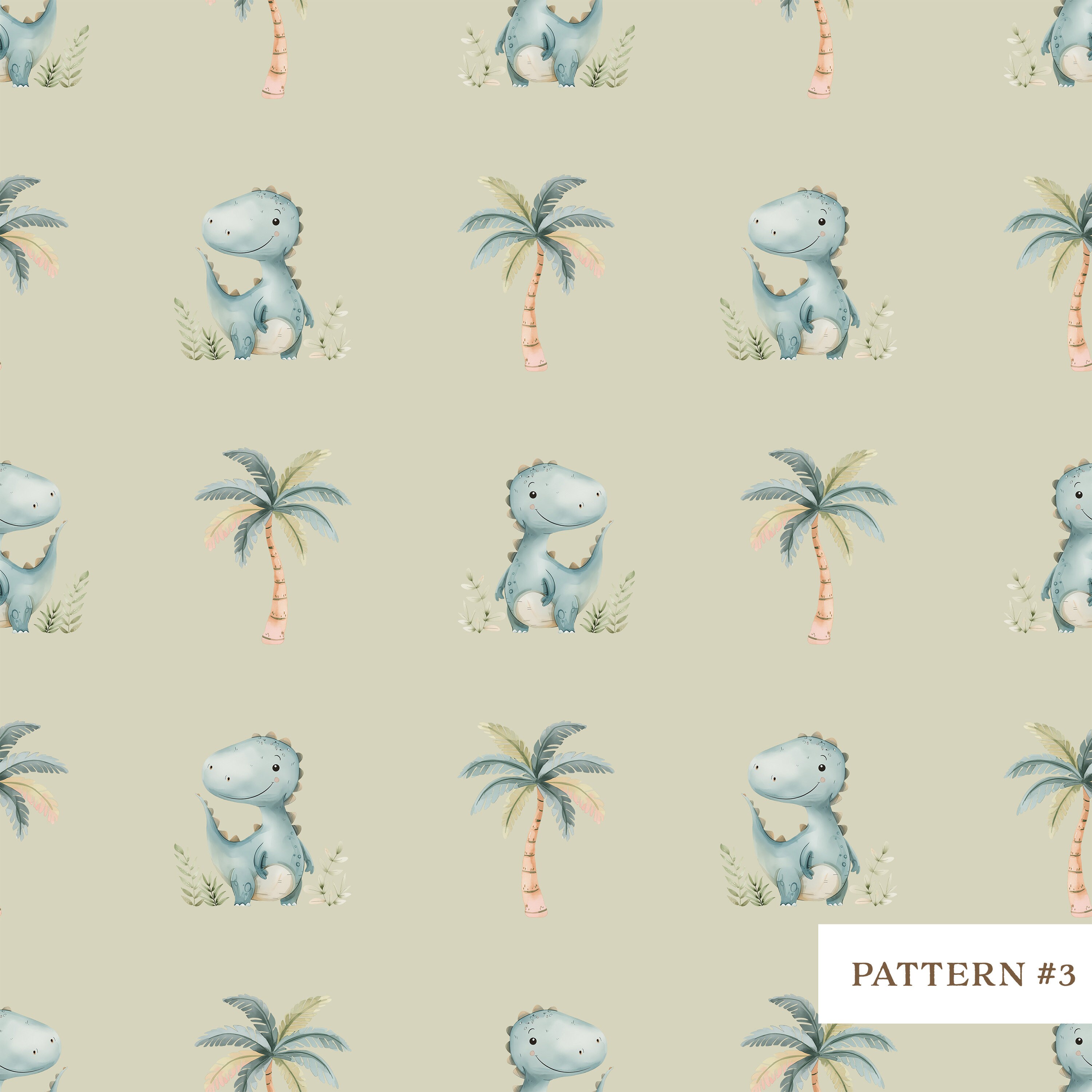 Dinosaur Seamless Pattern-animal Watercolor Pattern-digital Paper-baby ...
