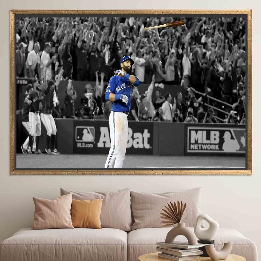 Jose Bautista Bat Flip Ready to Hang Canvas Wall Art, Poster,art Print ...