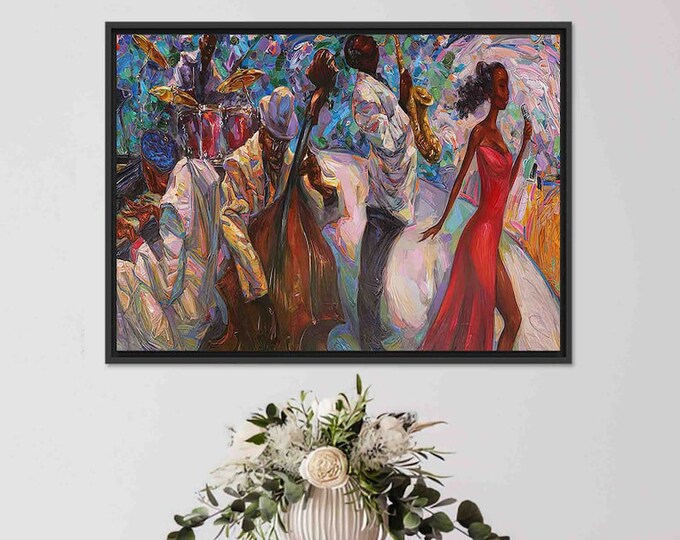 African Singer and Musicians, African Jazz Art, African Music Painting ...