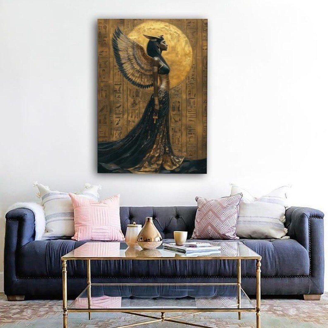 Goddess Bastet Canvas Art Nouveau Canvas Painting, Egyptian Goddess of ...