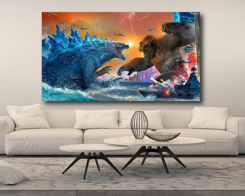 Godzilla Vs Kong Especial Canvas Poster Print, Godzilla Vs Kong Canvas ...