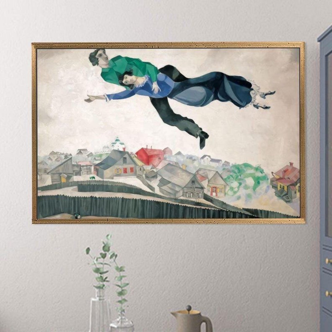 Large Wall Art, Marc Chagall Over the Town Art Canvas, Marc Chagall Art ...
