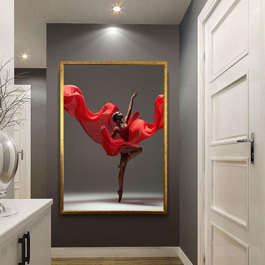 Black Ballerina Art Print, Black Art, African American Woman Dancer, Black Girl Canvas, Wall Art ...