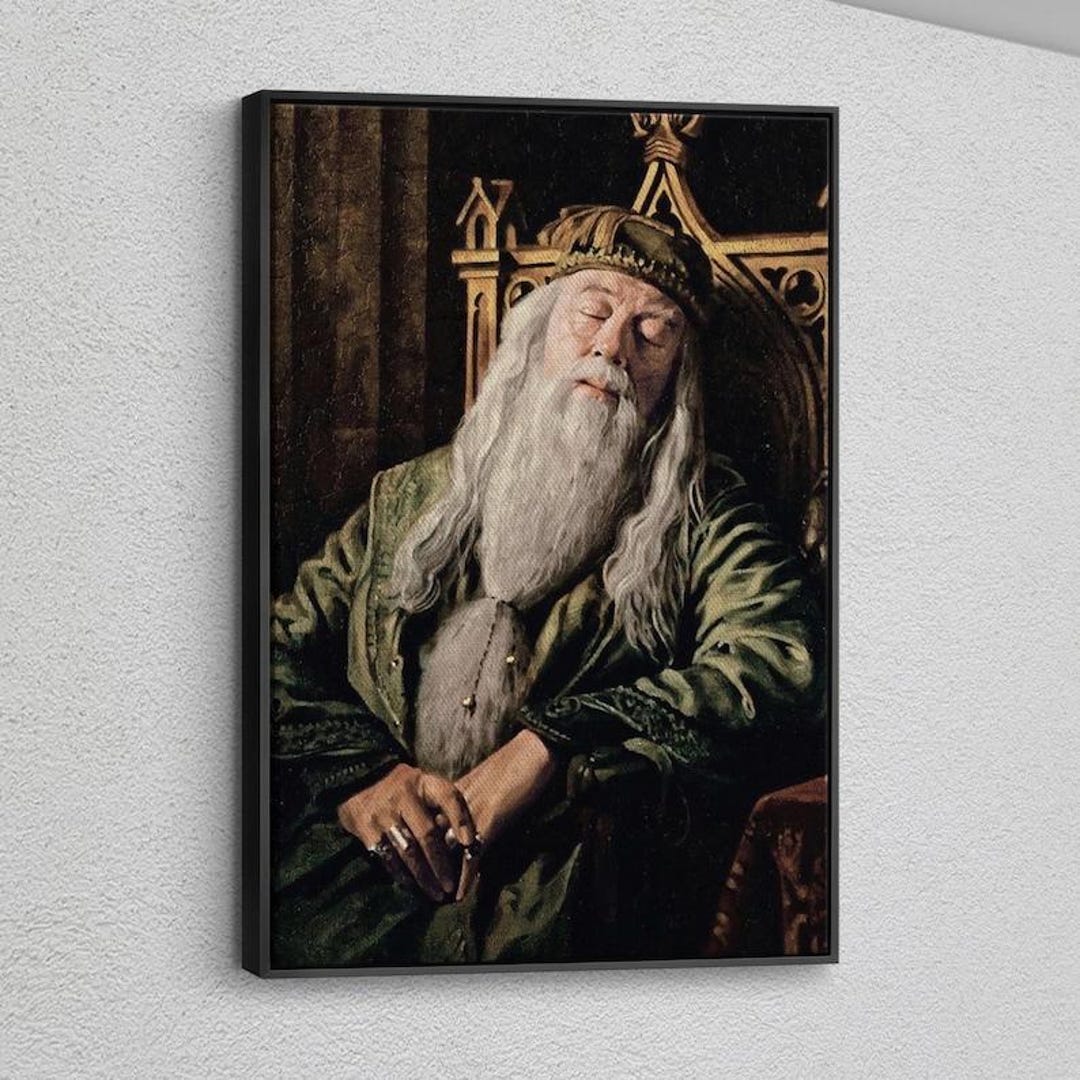 Magic School Professor Oil Painting, Sleeping Headmaster Poster, Magic ...