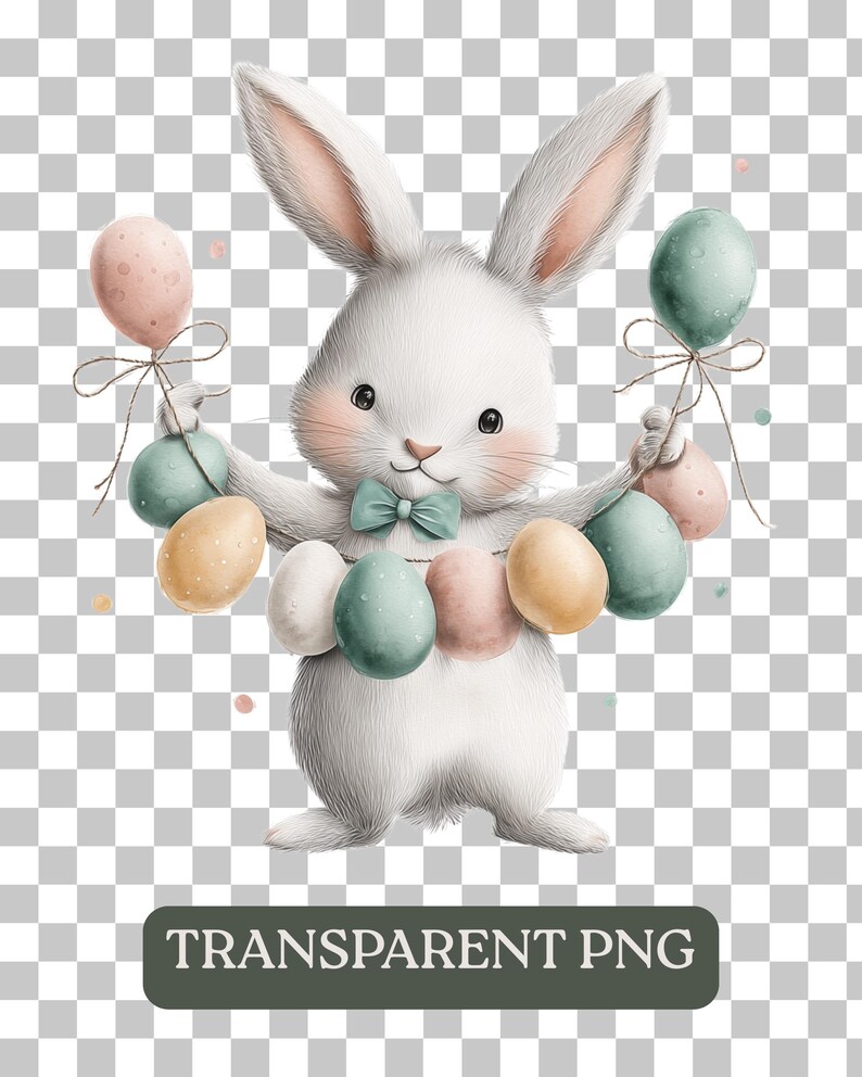 Pastel Easter Clipart Bundle, Bunny, Chick, Spring PNG (commercial Use ...