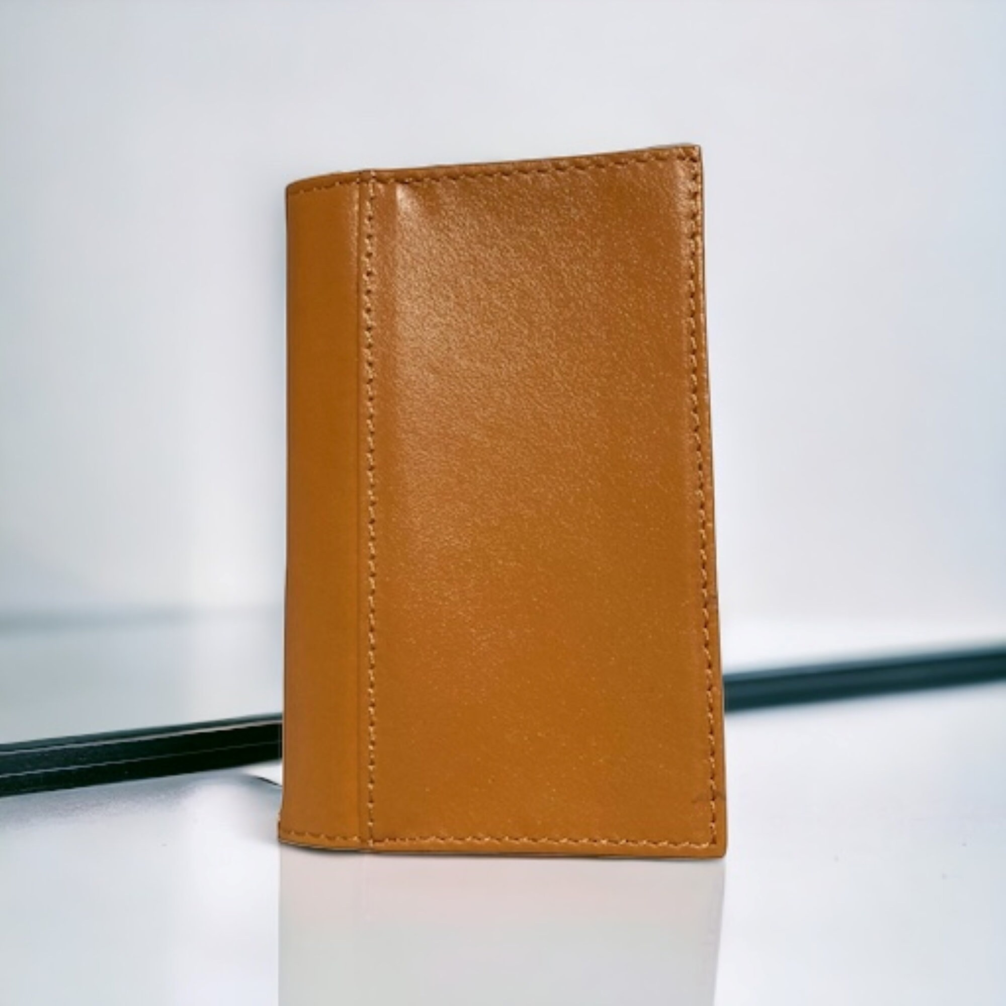 Slim Bi-fold ID Card Case Wallet, Genuine Leather Minimalist Soft ...