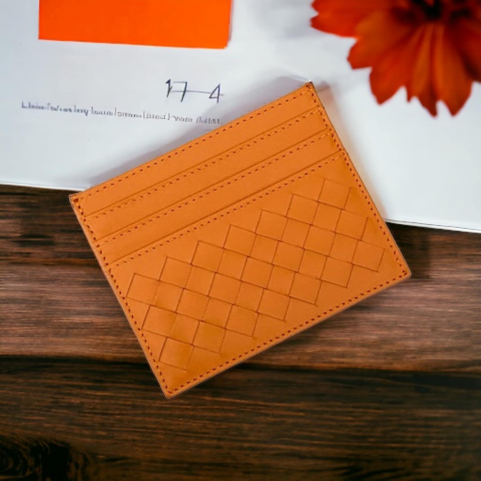 Minimalist Wallet, Burnt Orange Genuine Leather Slim Card Holder Wallet ...