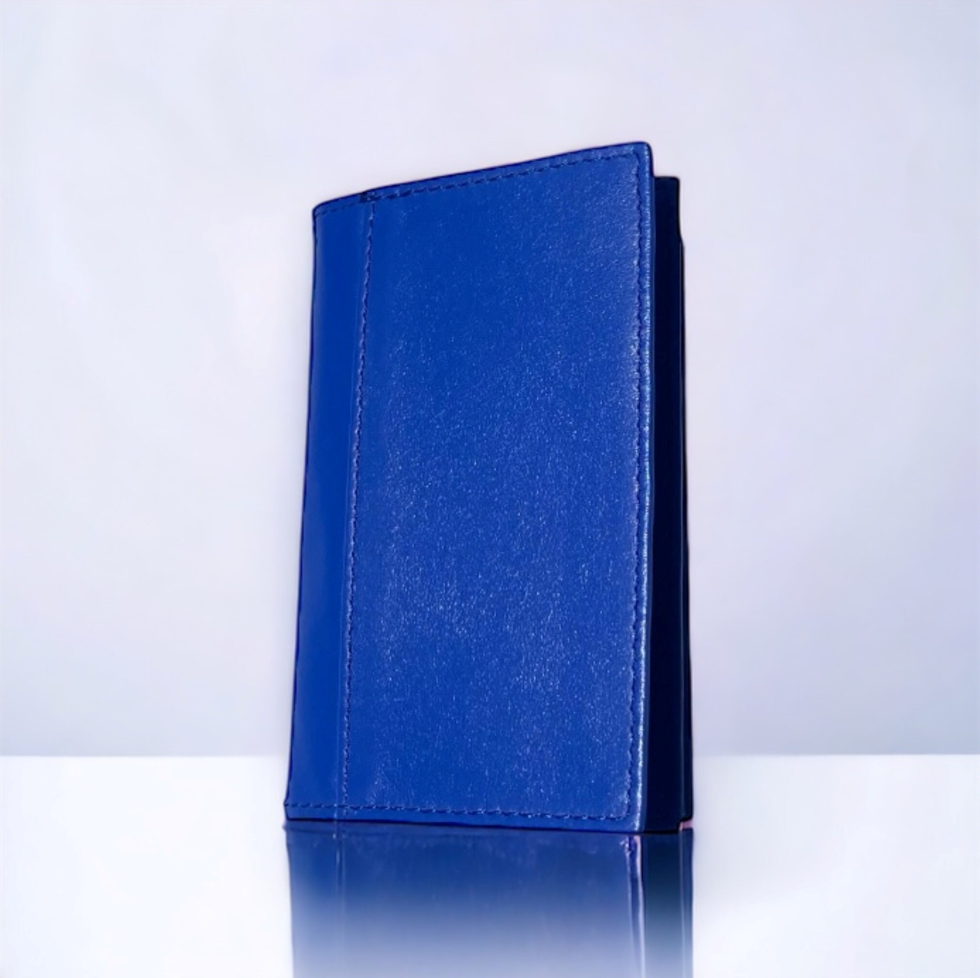 Genuine Leather Slim Bi-fold ID Card Holder Wallet, Minimalist Soft ...