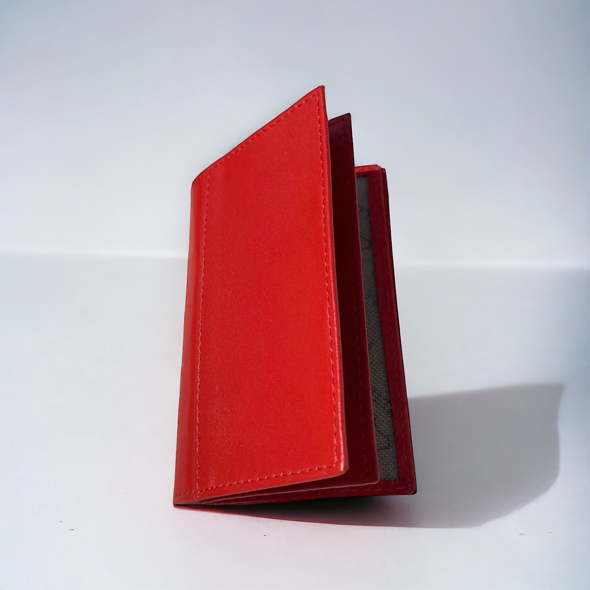 Genuine Leather Slim Bi-fold ID Card Holder Wallet, Minimalist Soft ...