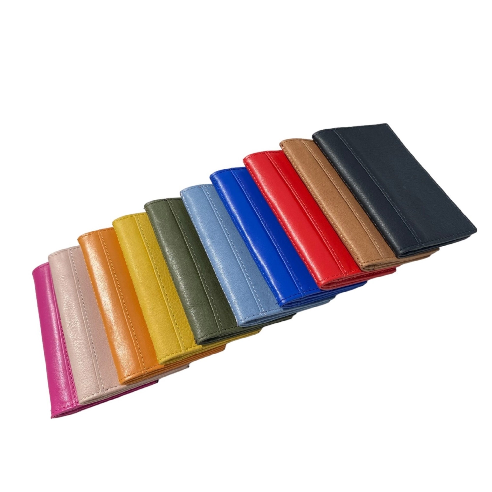 Genuine Leather Slim Bi-fold ID Card Holder Wallet, Minimalist Soft ...