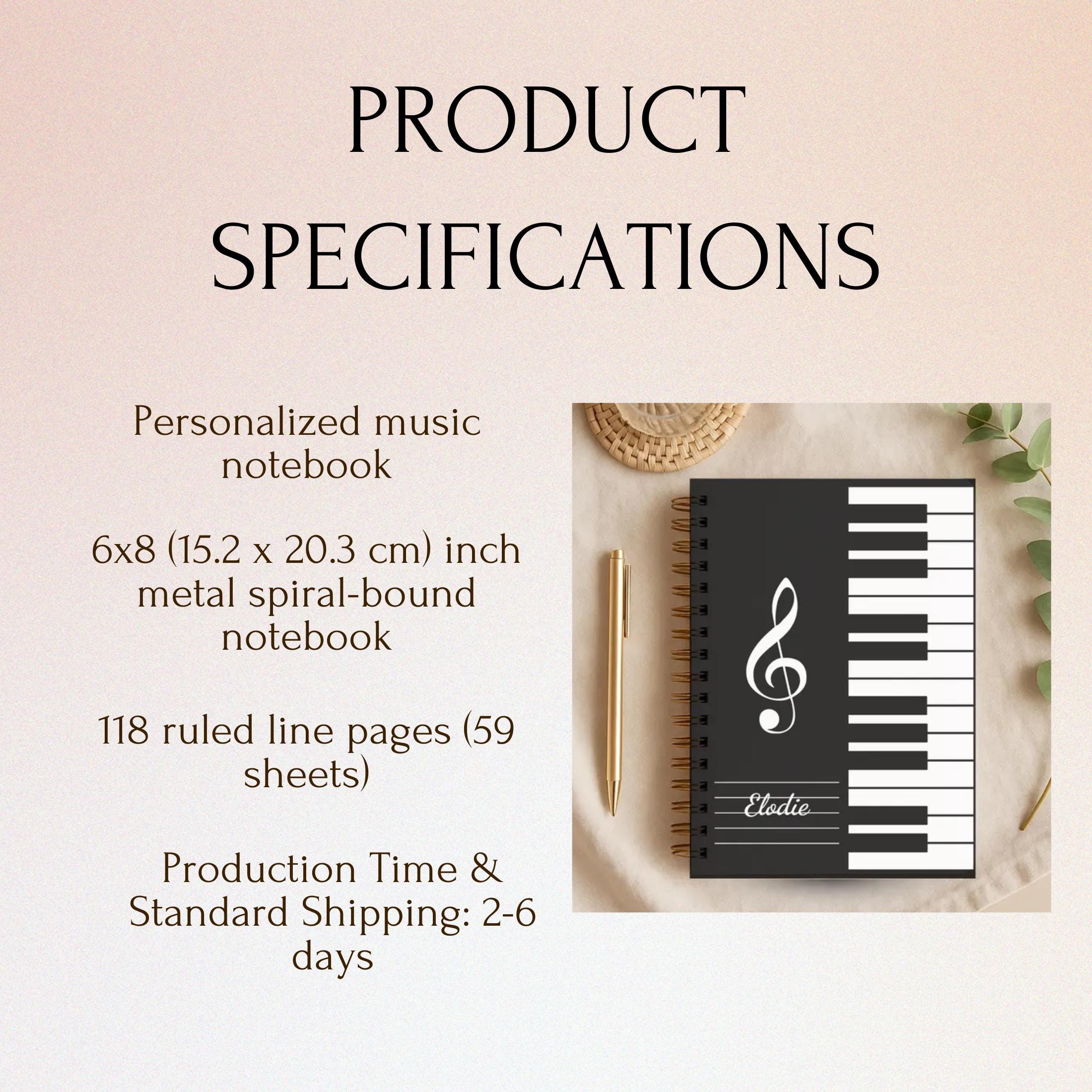 Personalized Music Notebook Gift Idea for Teacher Appreciation Gift for ...