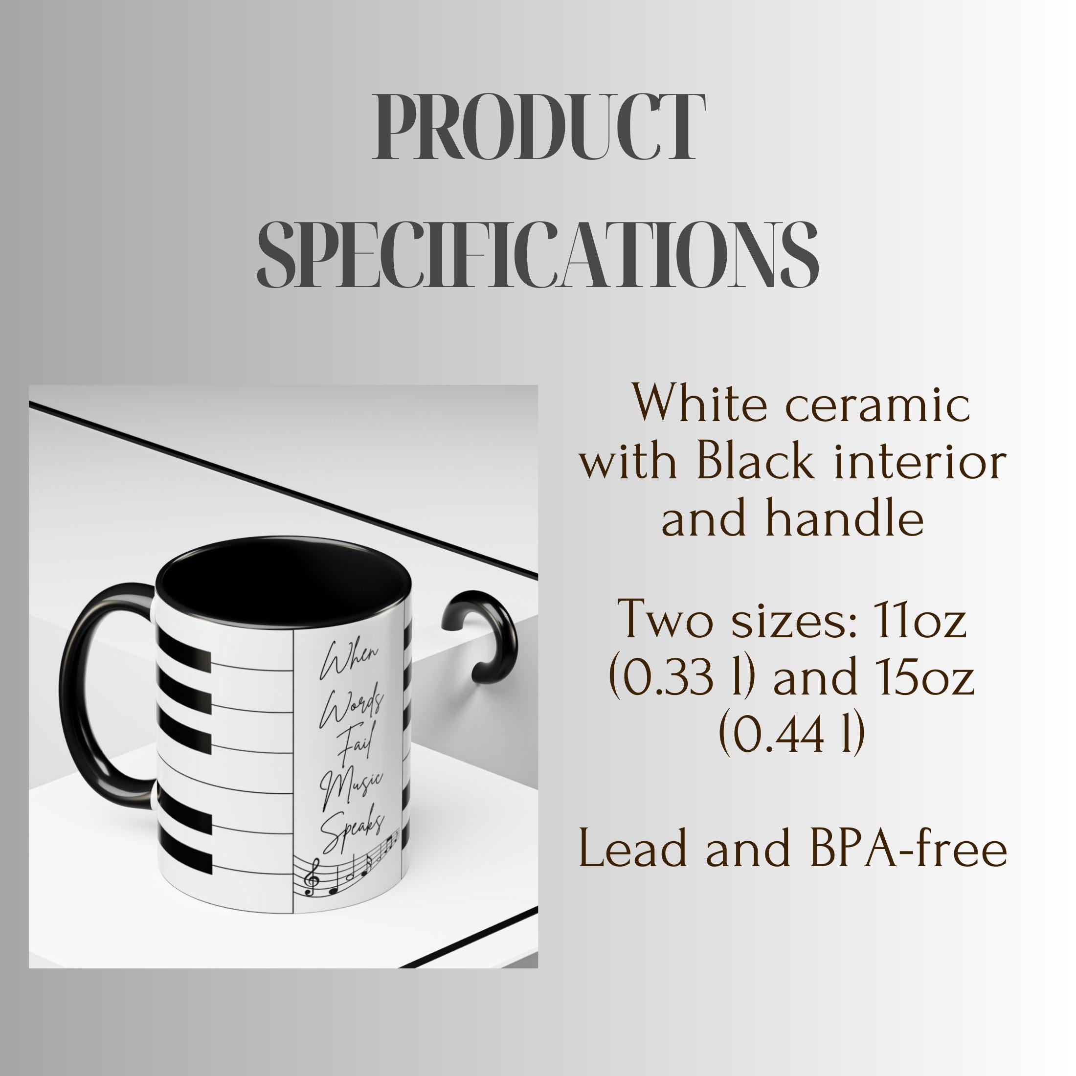 Piano Keyboard Mug Music Teacher Gift Music Quote Mug Music Room Decor ...