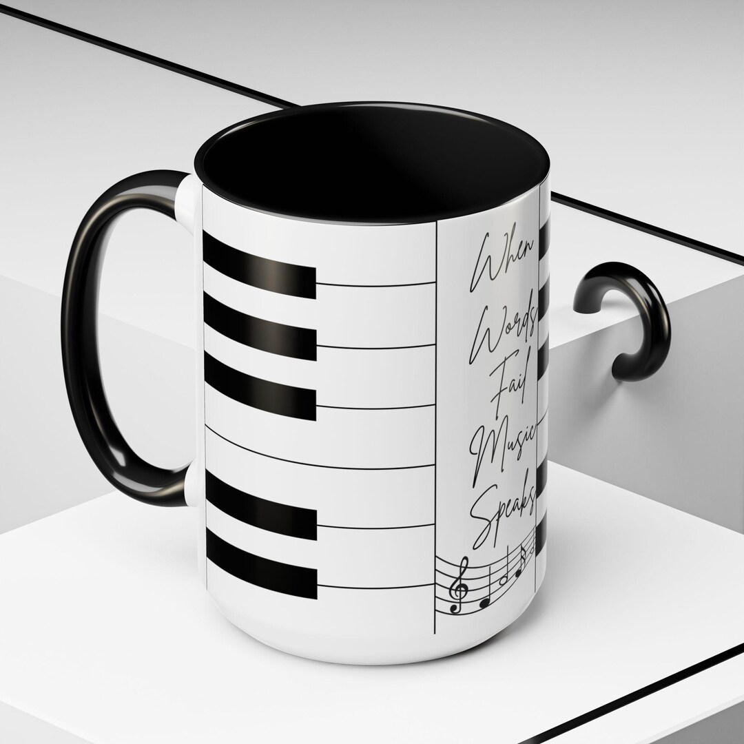 Piano Keyboard Mug Music Teacher Gift Music Quote Mug Music Room Decor ...