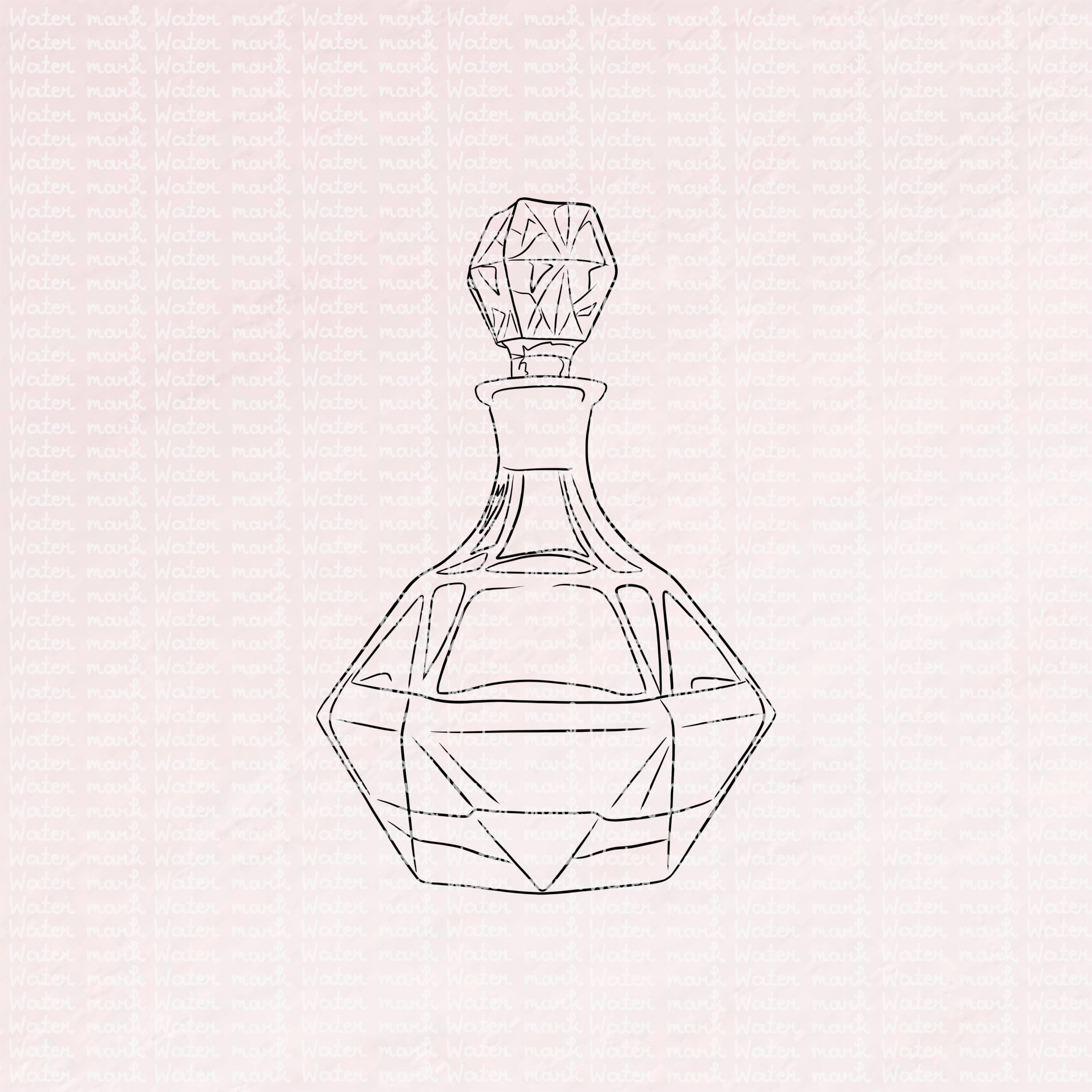 Whiskey Decanter Outline Clipart Whiskey Bottle Svg Alcohol Bottle ...