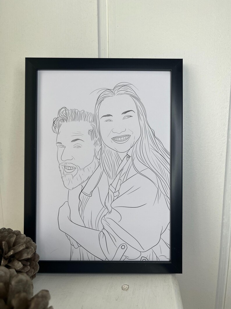 Custom Line Art Drawing From Photo, Personalized Line Art Portrait ...