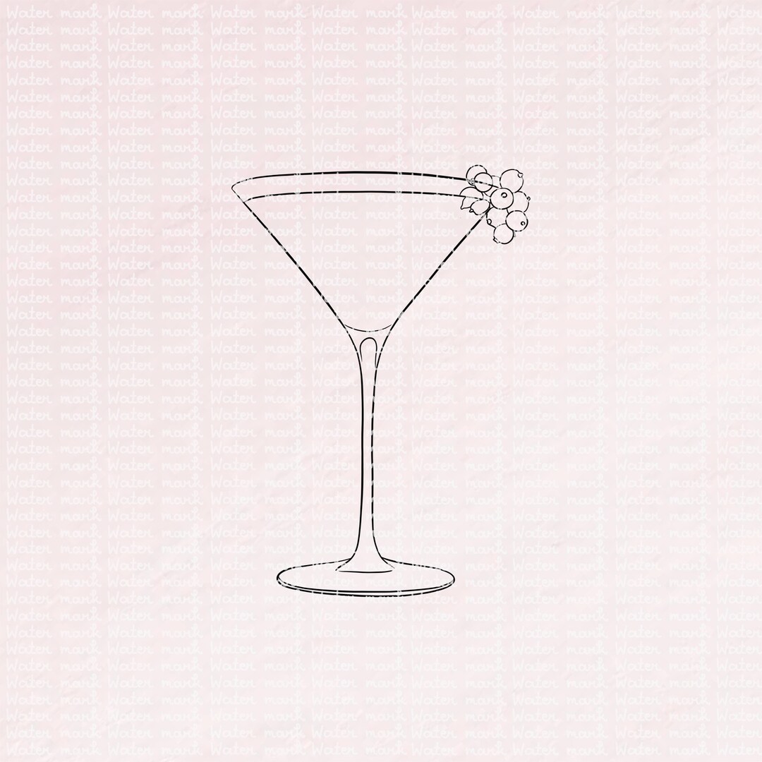 Single Martini Glass Digital Download File Martini Glass Cutting File ...
