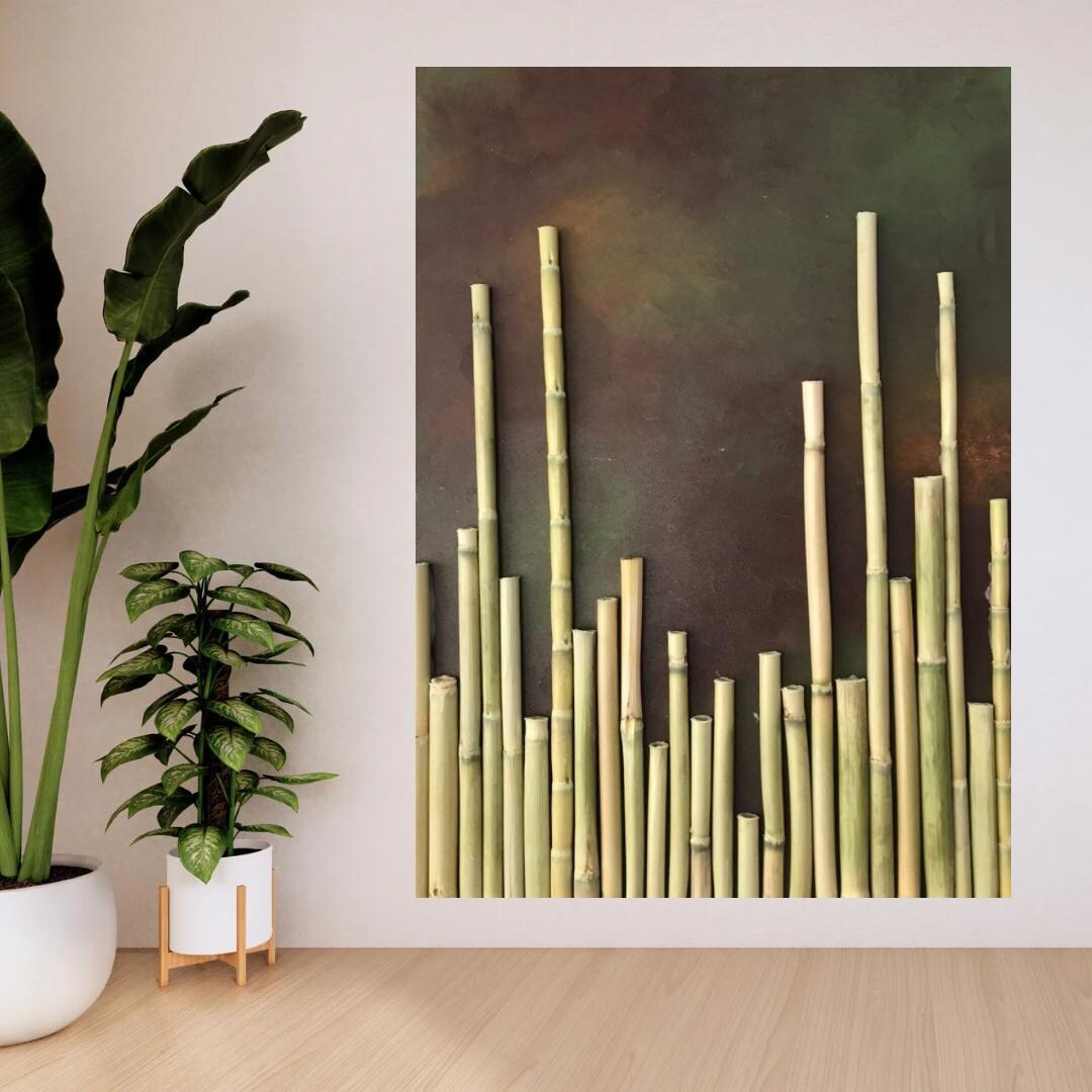 Original Acrylic Painting of Reeds, Hand-painted Nature Landscape Art ...
