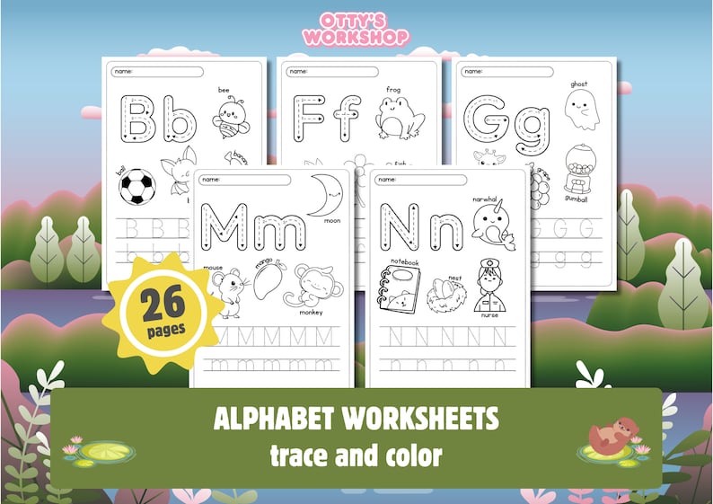Alphabet Coloring Printable Tracing Worksheets Phonics Letters ...