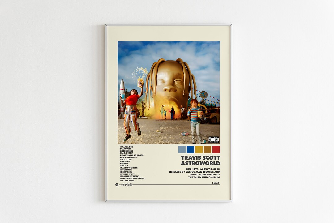 Travis Scott Poster Astroworld Poster Tracklist Album Cover Poster ...