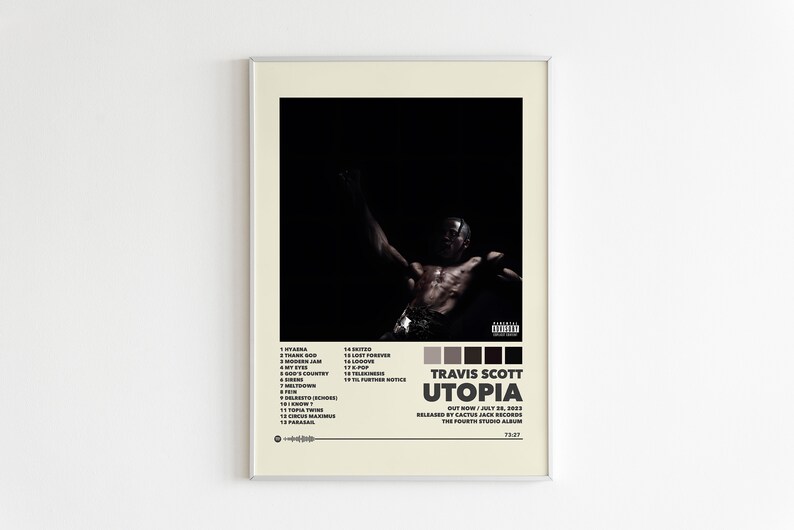 Travis Scott Poster Utopia Poster Tracklist Album Cover Poster Poster Print Wall Art Custom ...