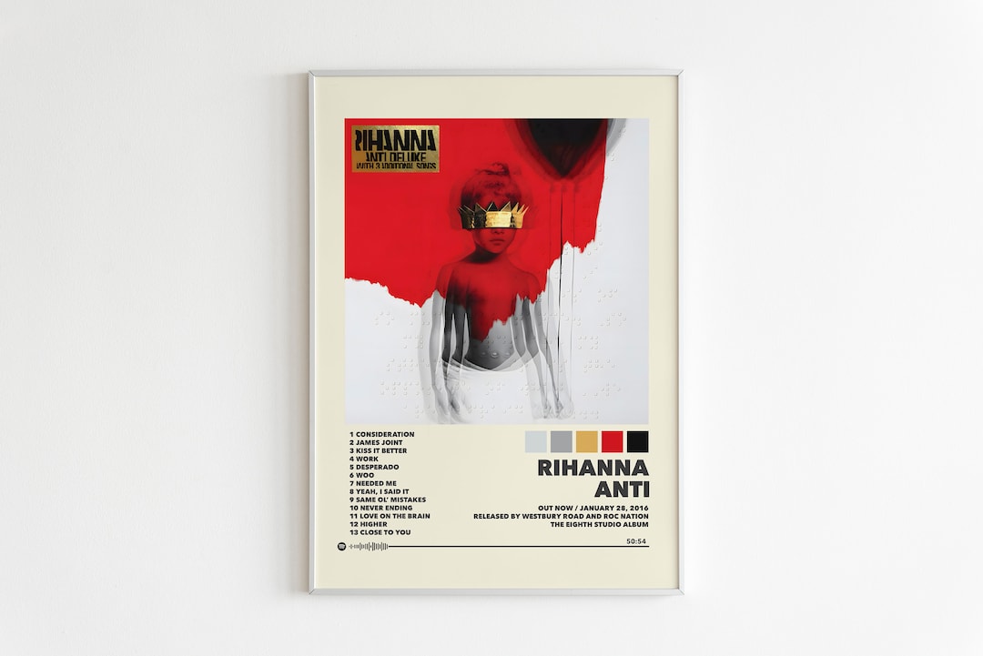 Rihanna Posters / Anti Poster / Anti by Rihanna Tracklist / Album Cover ...