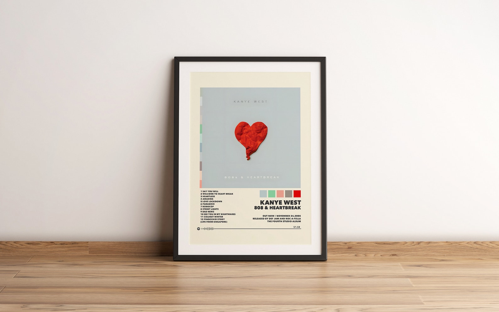 Kanye West Poster / 808s and Heartbreak Poster / Album Cover Poster ...