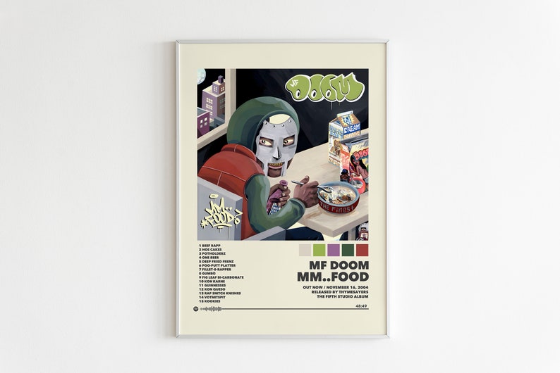 MF DOOM Posters / Mm... Food Poster, Tracklist Album Cover Poster ...