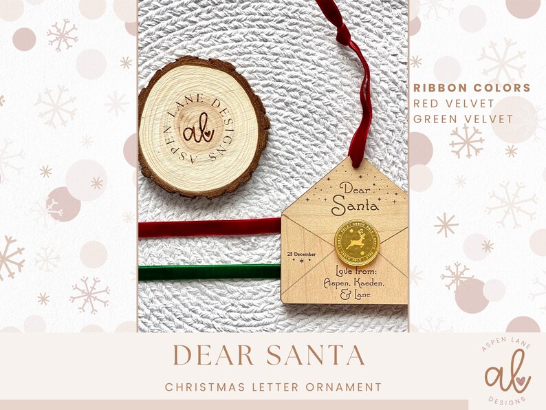 Letter to Santa Ornament, Santa List Envelope Ornament, Dear Santa ...