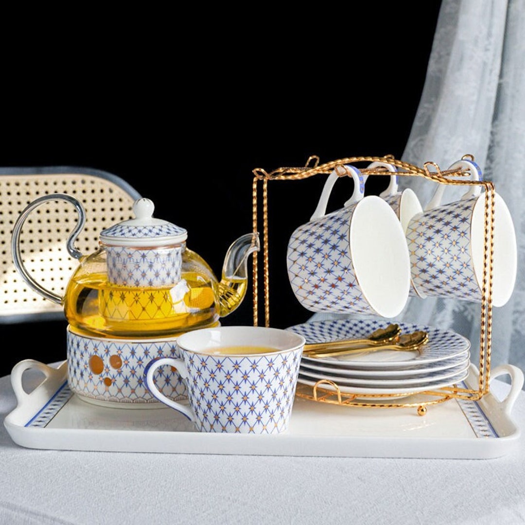 Fruit Flower Tea Set High Temperature Resistant Glass Flower Teapot ...