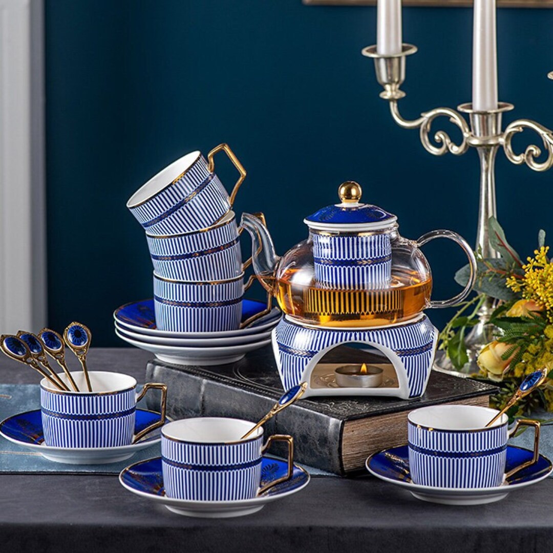 British Afternoon Tea Set Ceramic Coffee Cup and Saucer Fruit Flower ...