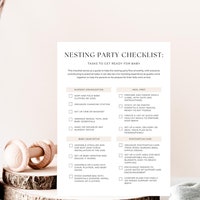 Nesting Party Checklist | Baby Shower Activity | Editable Digital ...