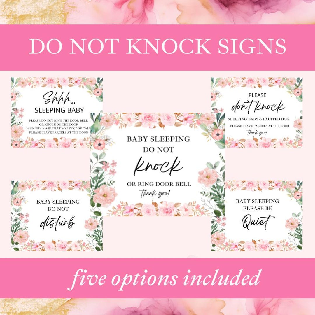 Do Not Knock Sign, Doula, Door Sign, Newborn Baby, Floral - Etsy