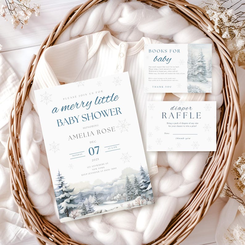 Winter Wonderland Baby Shower Invitation | Gender Neutral (printable ...