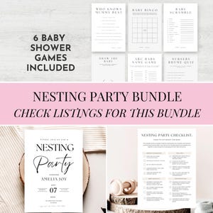 Nesting Party Checklist | Baby Shower Activity | Editable Digital ...