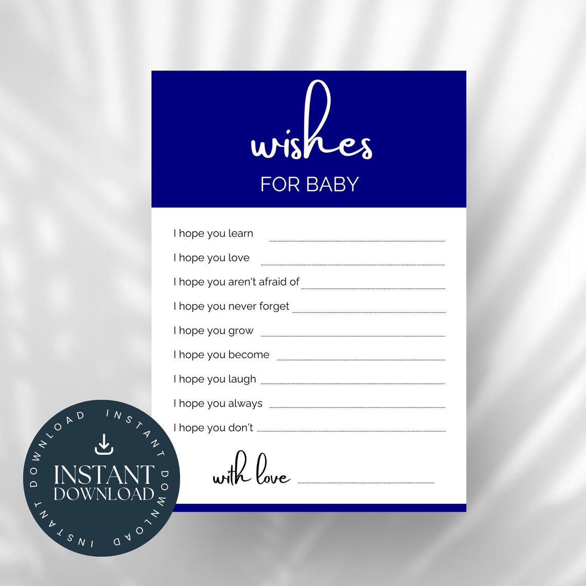 Wishes for Baby | Baby Shower Games | Instant Download | Baby Boy ...