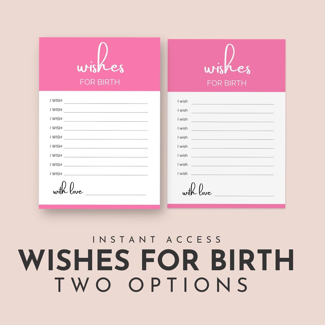 Wishes for Birth | Bright Pink Birth Cards | Beautiful Baby Shower ...
