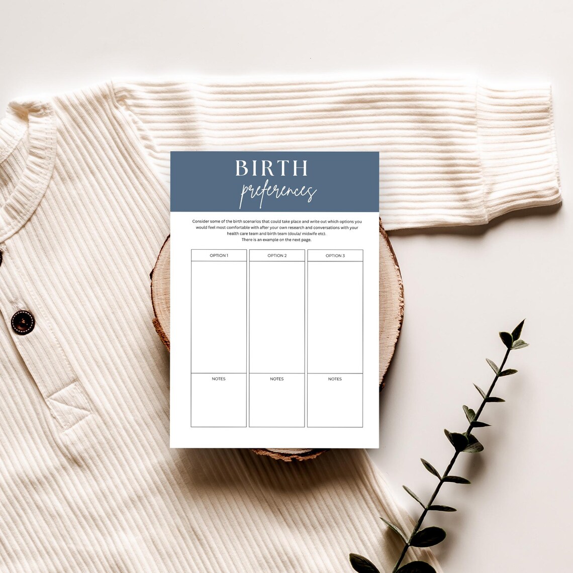 Printable Birth Plan and Preferences Template | Custom Birth Plan PDF ...