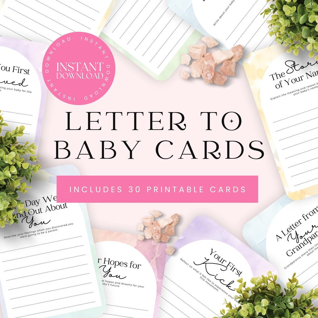 Editable Letter to Baby Cards, Baby Shower Games, Rainbow Watercolors ...