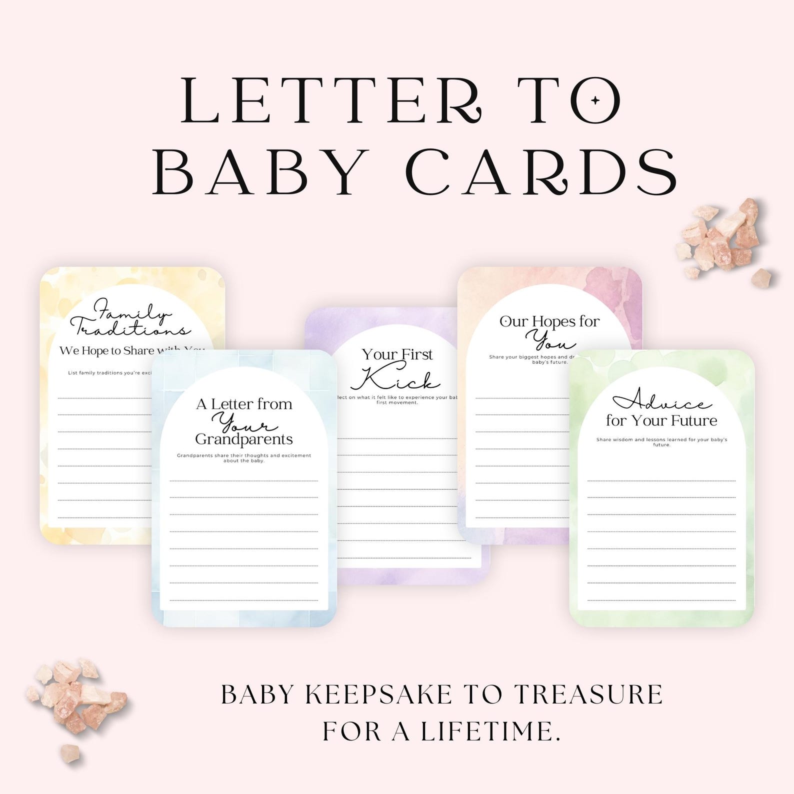 Letter to Baby Cards, Rainbow Watercolor, Baby Shower Game (printable ...