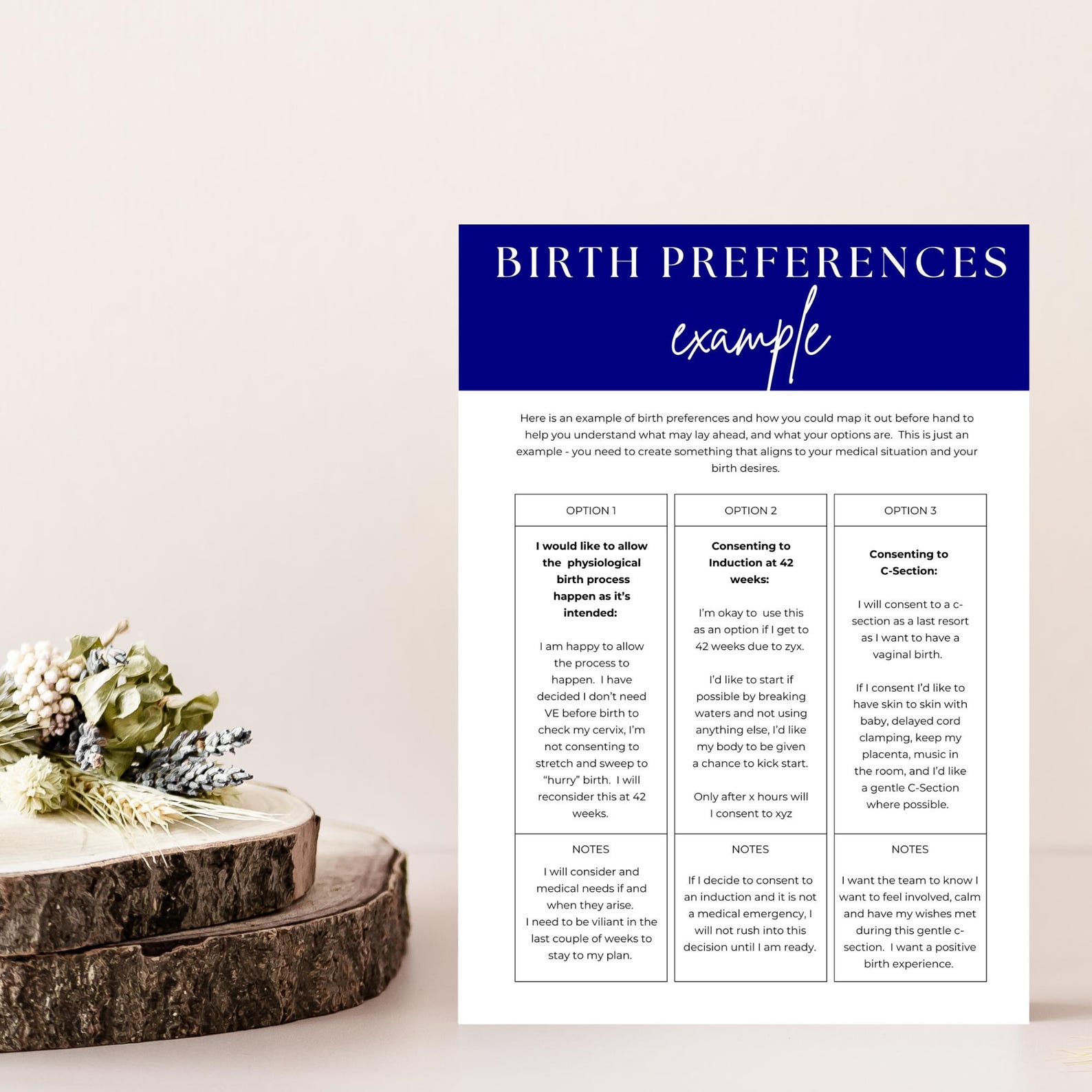 Labour and Birth Preferences Worksheet | Easy-to-use Birth Plan PDF ...