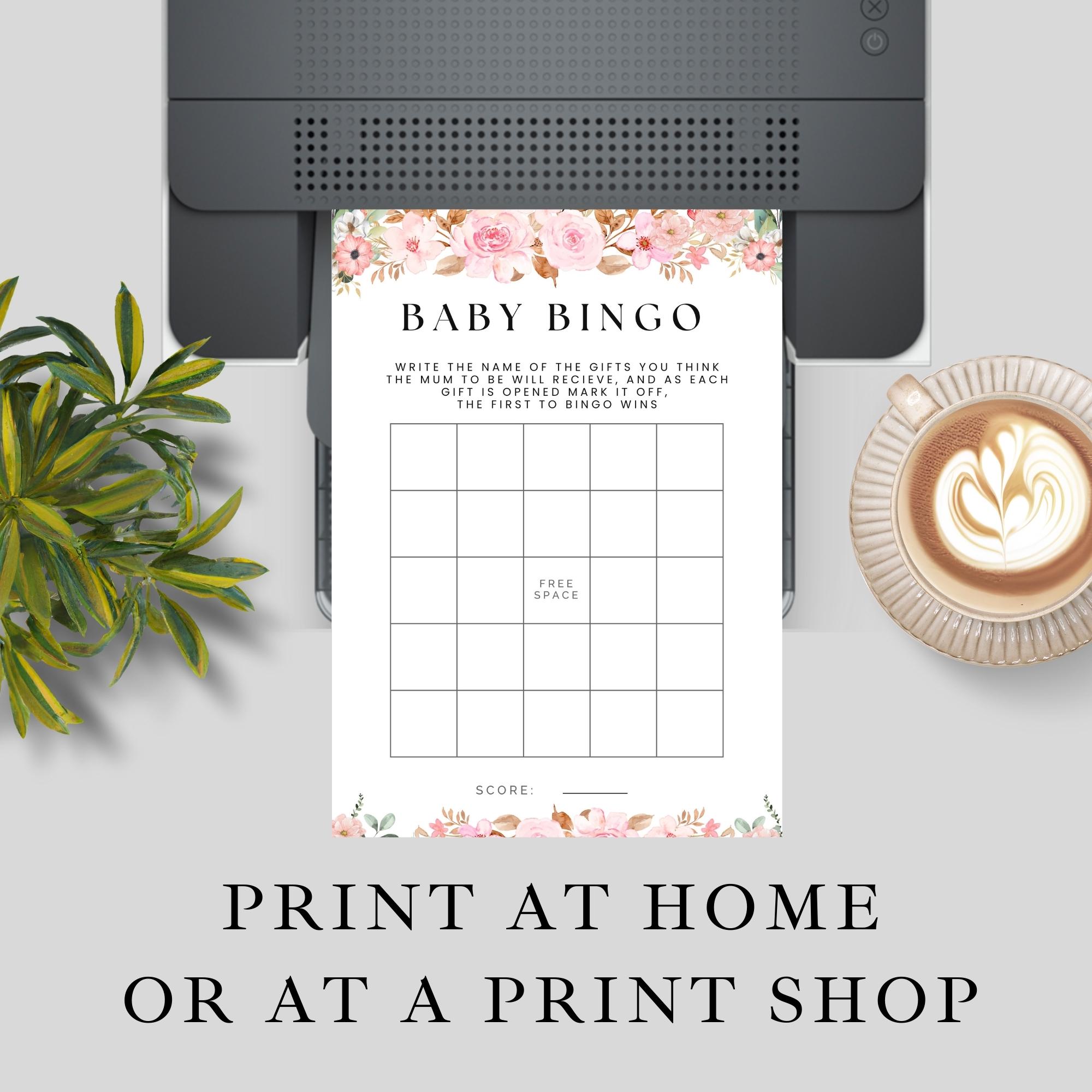 Floral Baby Bingo Game | Fun Gender-neutral Baby Shower Activity ...