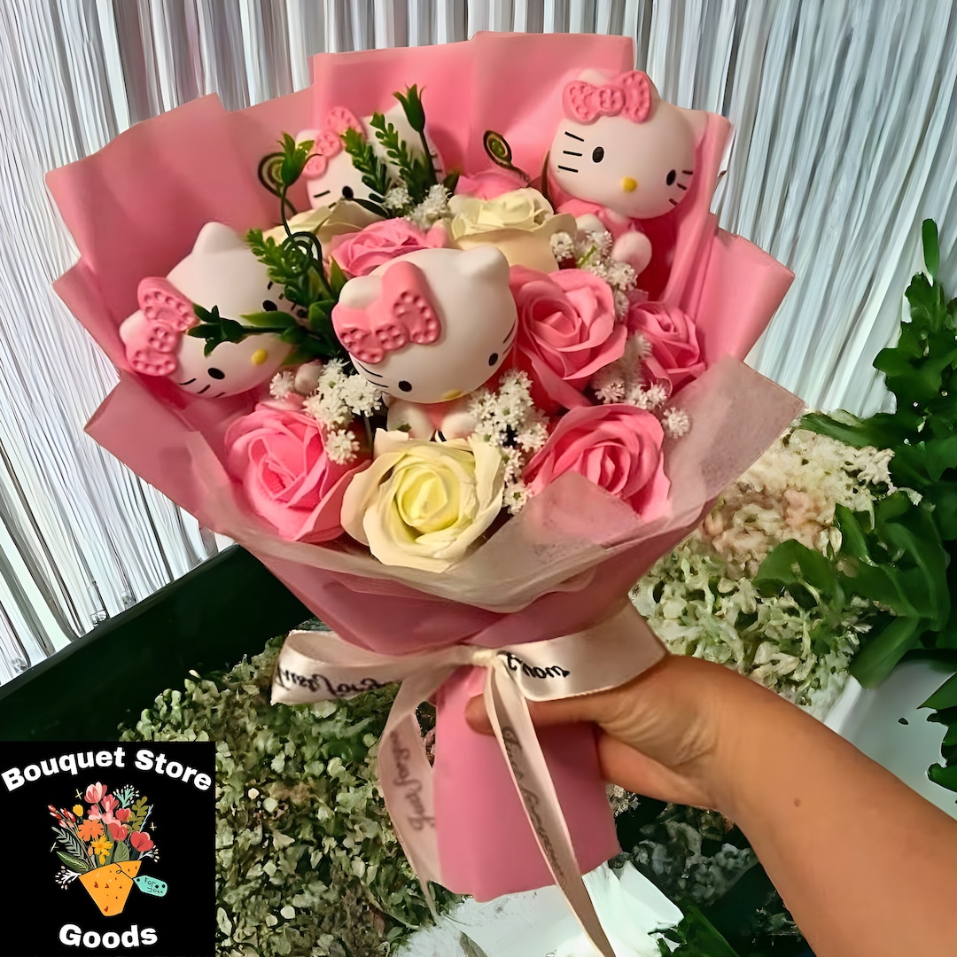 Hello Kitty Sanrio Plush Flower Bouquet Hello Kitty Artificial Flower ...