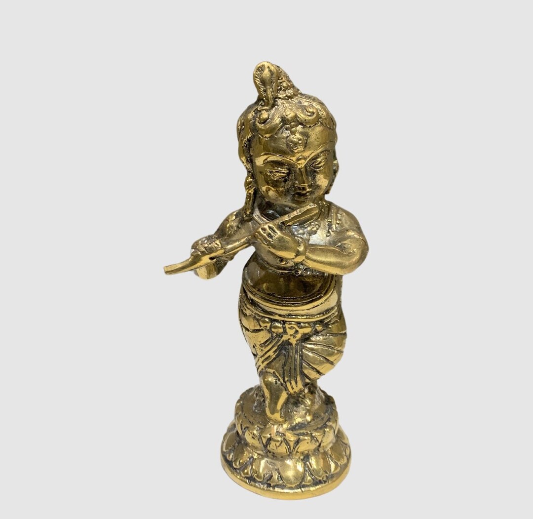 Little Krishna Statue, Bronze Krishna Statue, Hindu God, Krishna ...