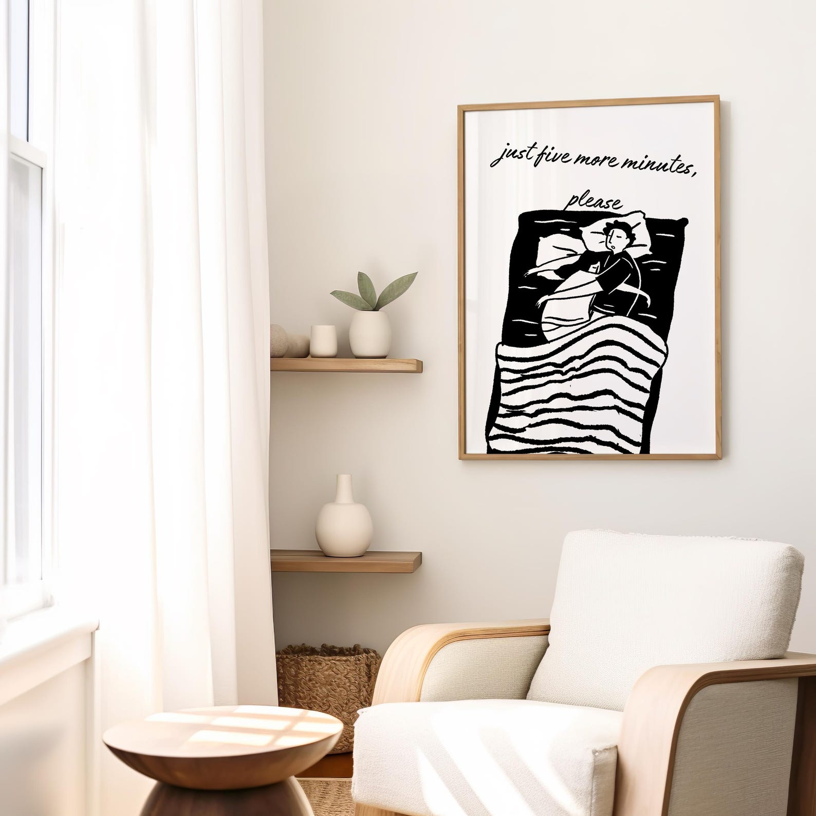 Good Night Poster| Stay in Bed Print | Cute Bedroom Wall Art| Bedroom ...