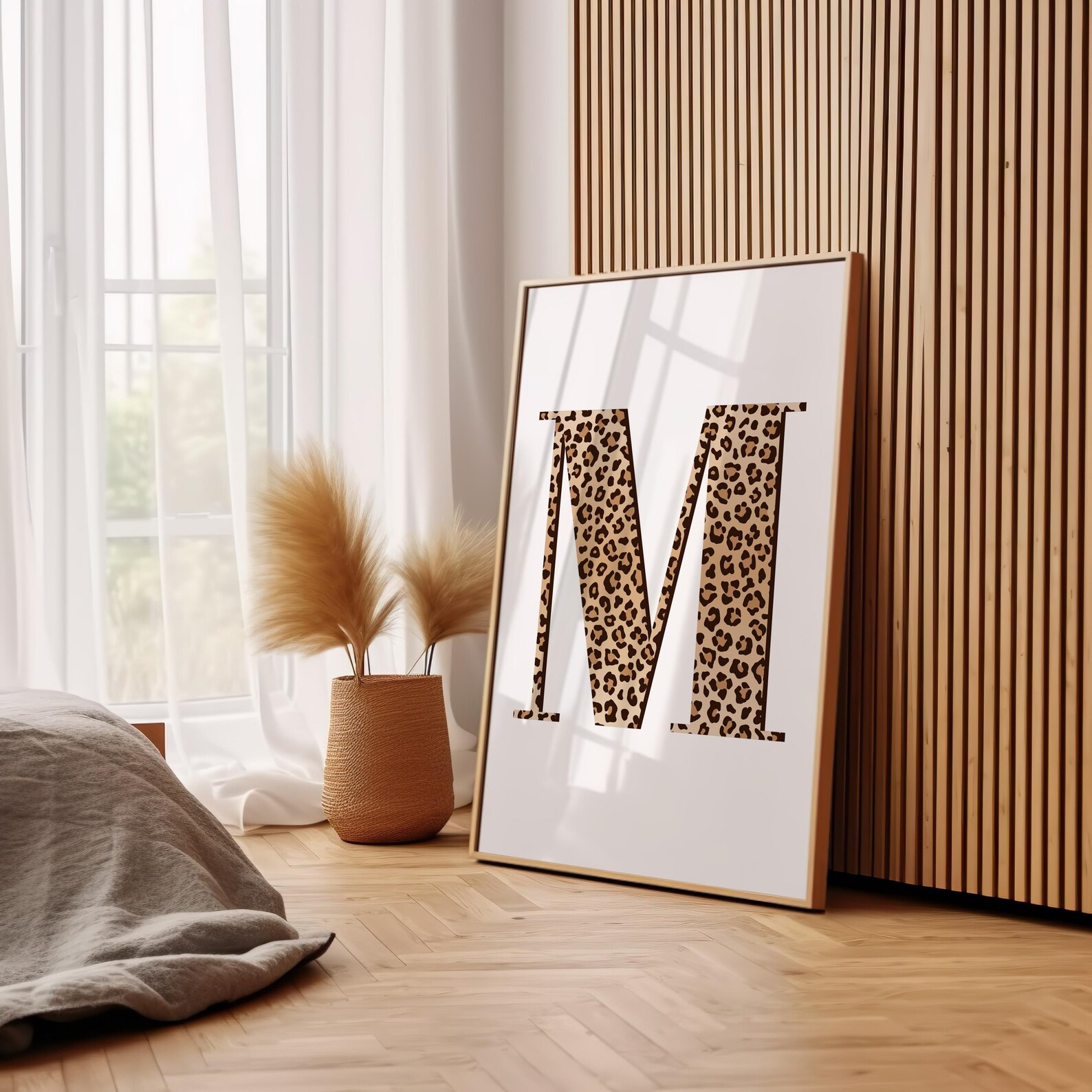 M Letter Print | Leopard Letter Print | Maximalist Wall Decor | Girly ...