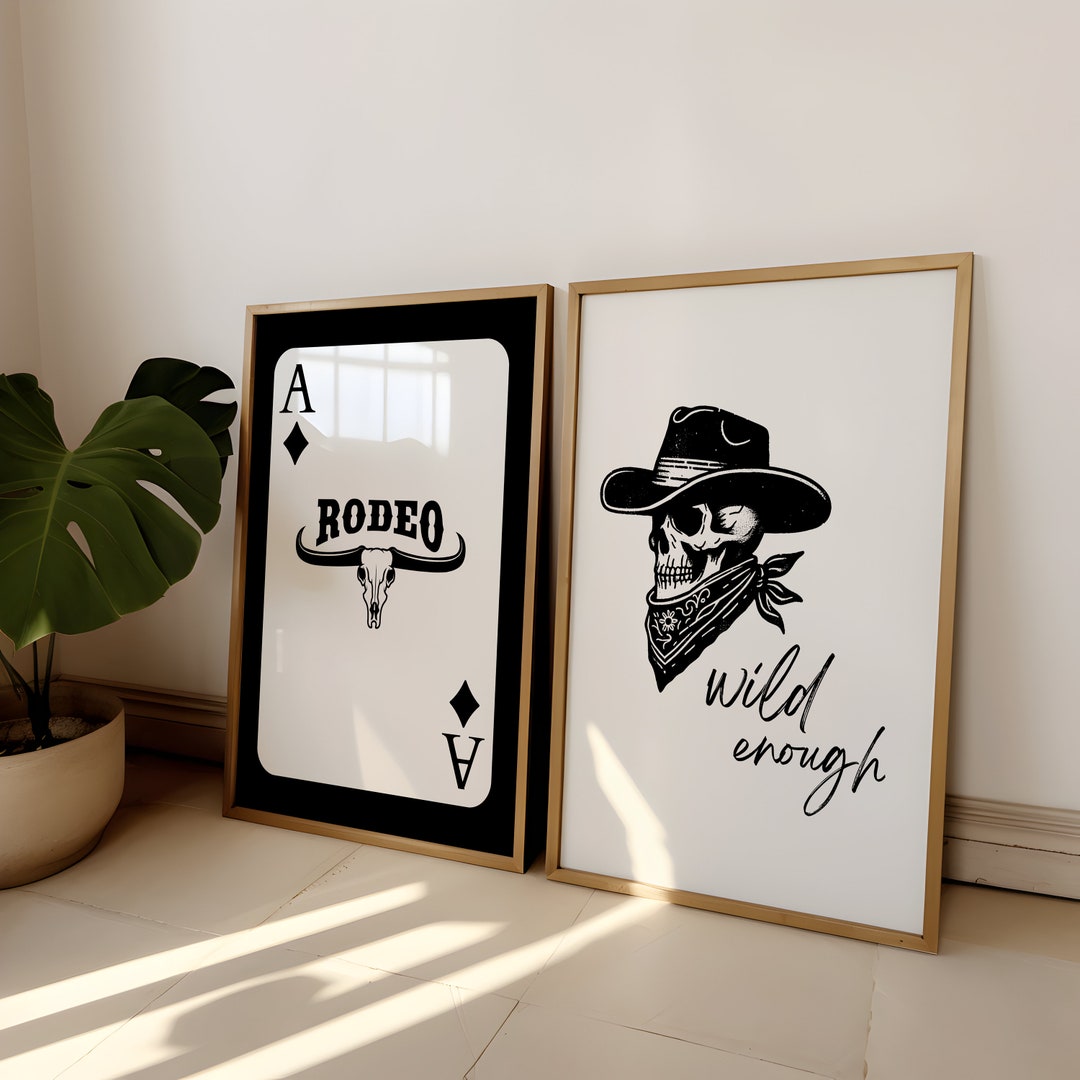 Rodeo Wall Art | Set of 2 Western Art Print | Cowboy Print | Wild West ...